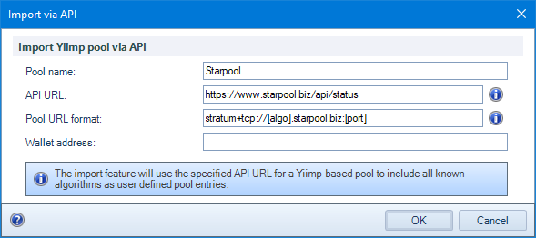 Advanced: Add custom Yiimp-compatible pools : Awesome Miner