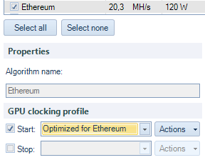GPU overclocking : Awesome Miner