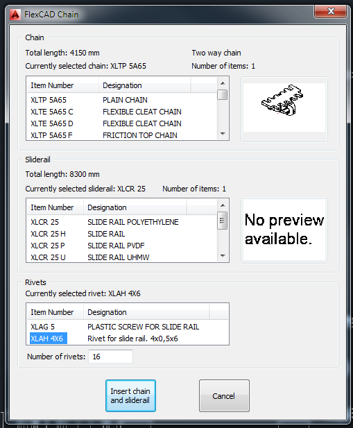Calculate chain needed in FlexCAD AutoCAD : Software Support