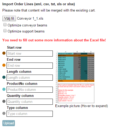Import part list from file : Software Support