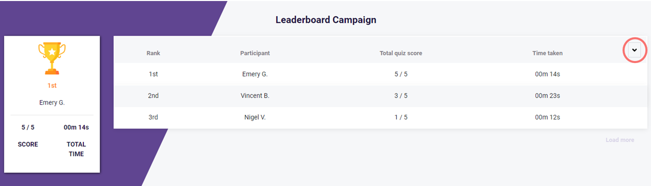 Campaign Leaderboard : Pointerpro
