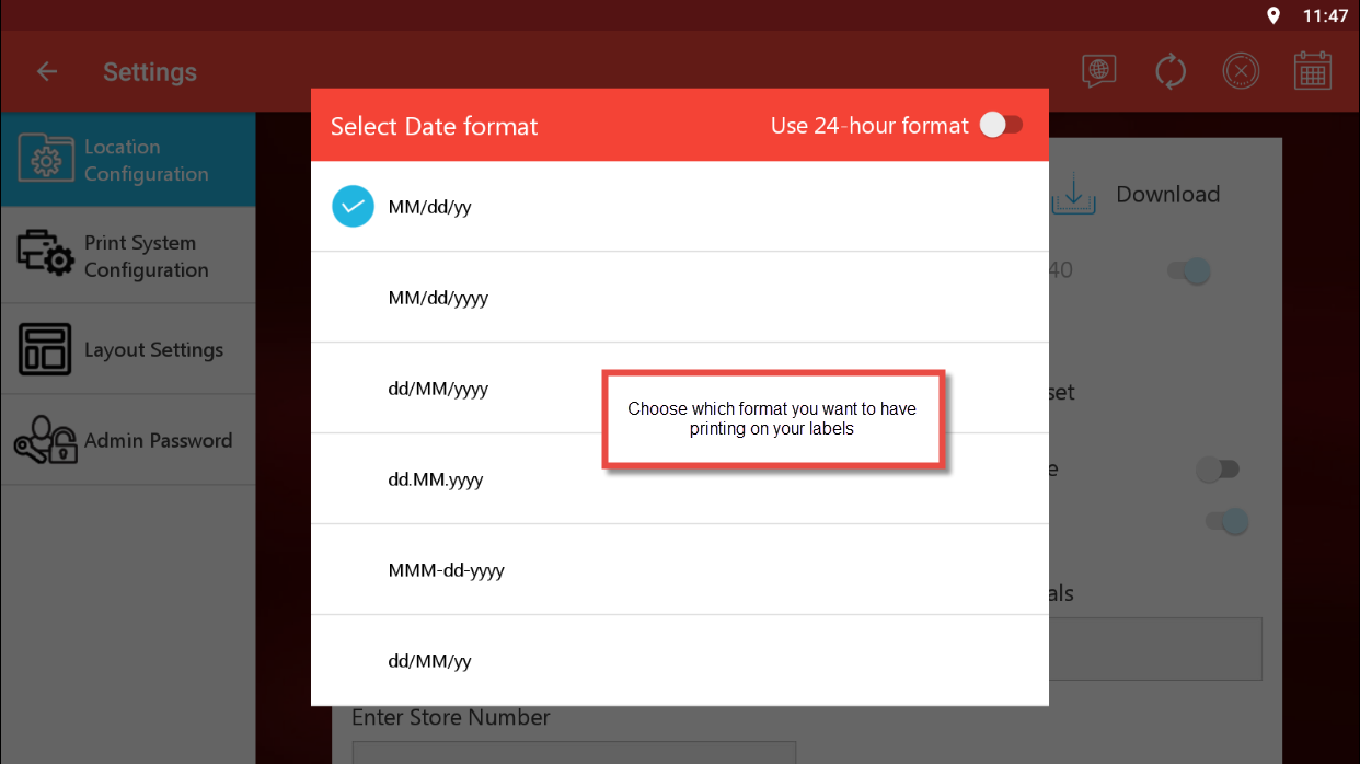 MENU PILOT Date Format Change : Kitchen Automation Support
