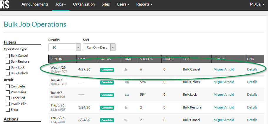 Help - How to bulk cancel jobs
