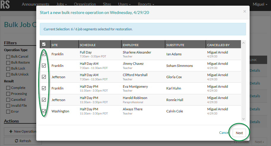 Help - How to bulk restore jobs