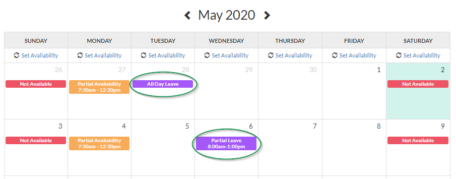 Help - How to enter full and partial day leave