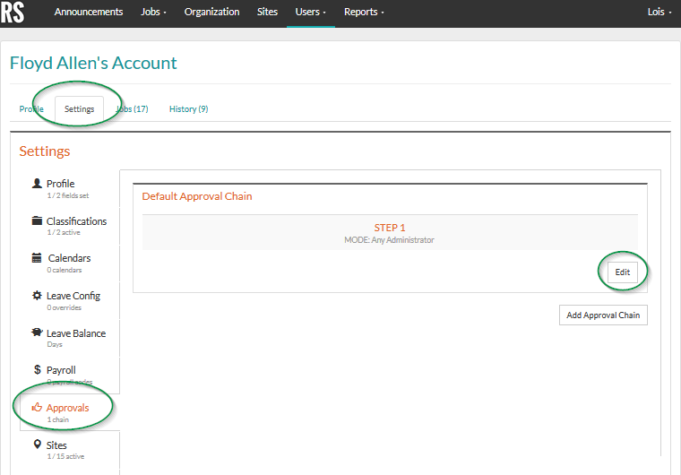 Help - How to edit an approval chain