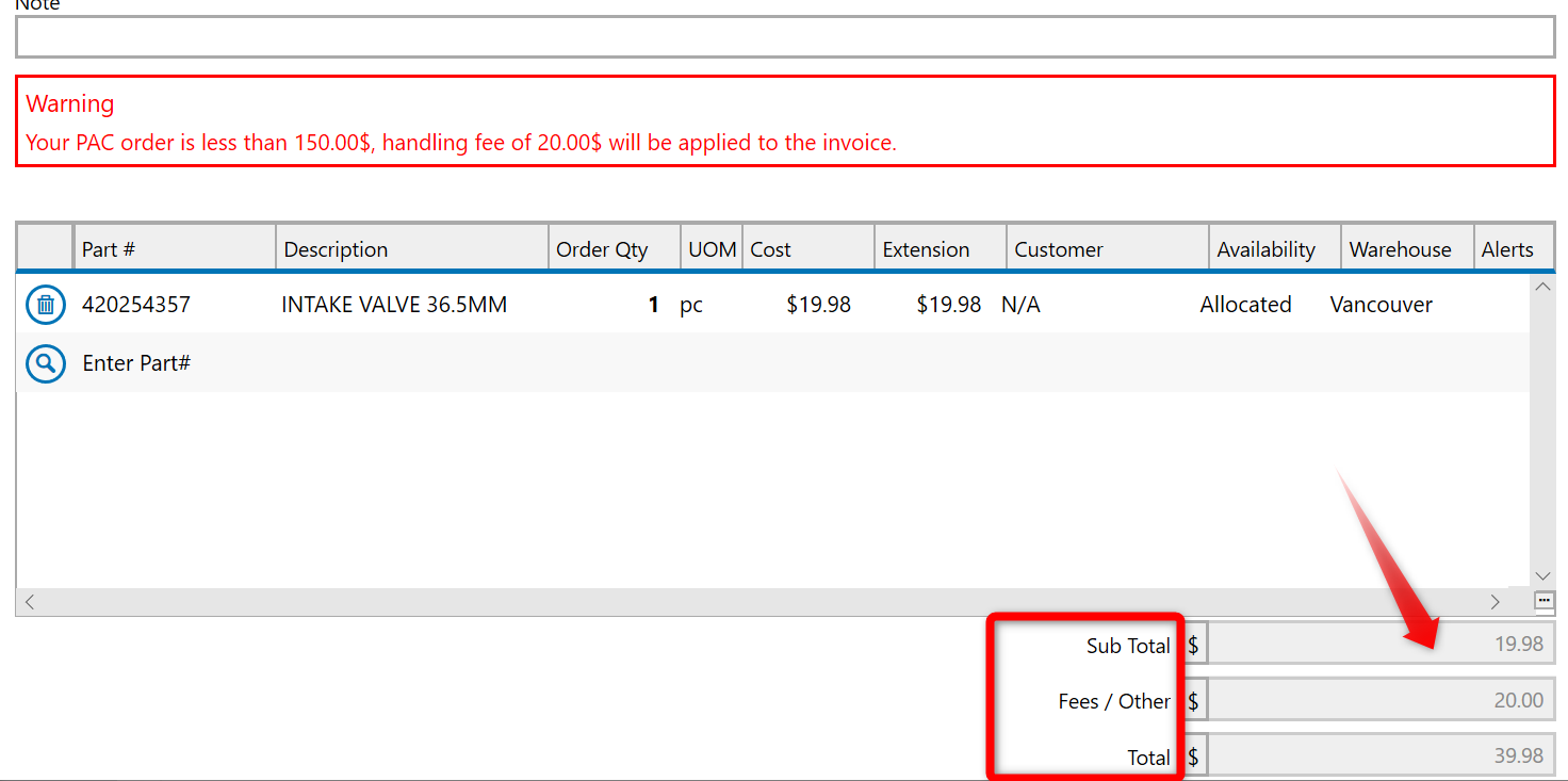 Parts Ordering - BRP : DX1
