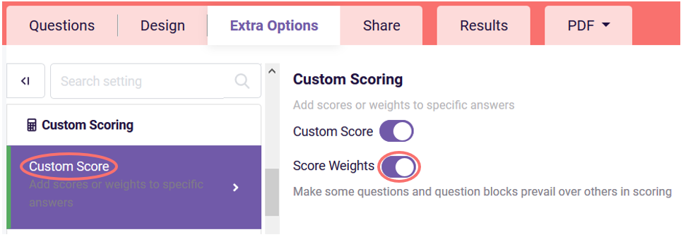 Custom score : Pointerpro