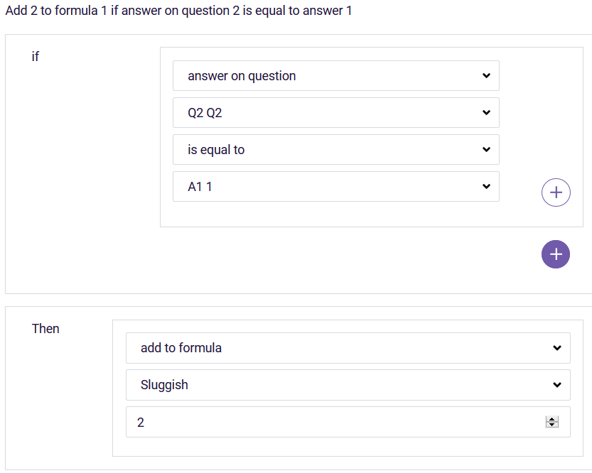 Add to formula with question logic : Pointerpro