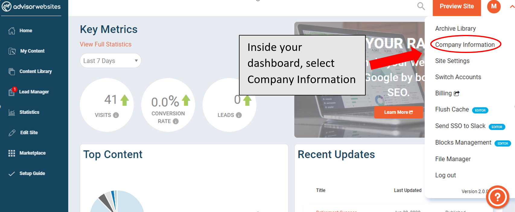 How do I add/update my logo ? : Advisor Websites