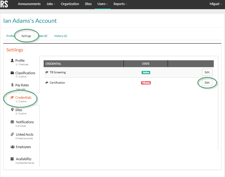 Help - How to assign credentials to a substitute.