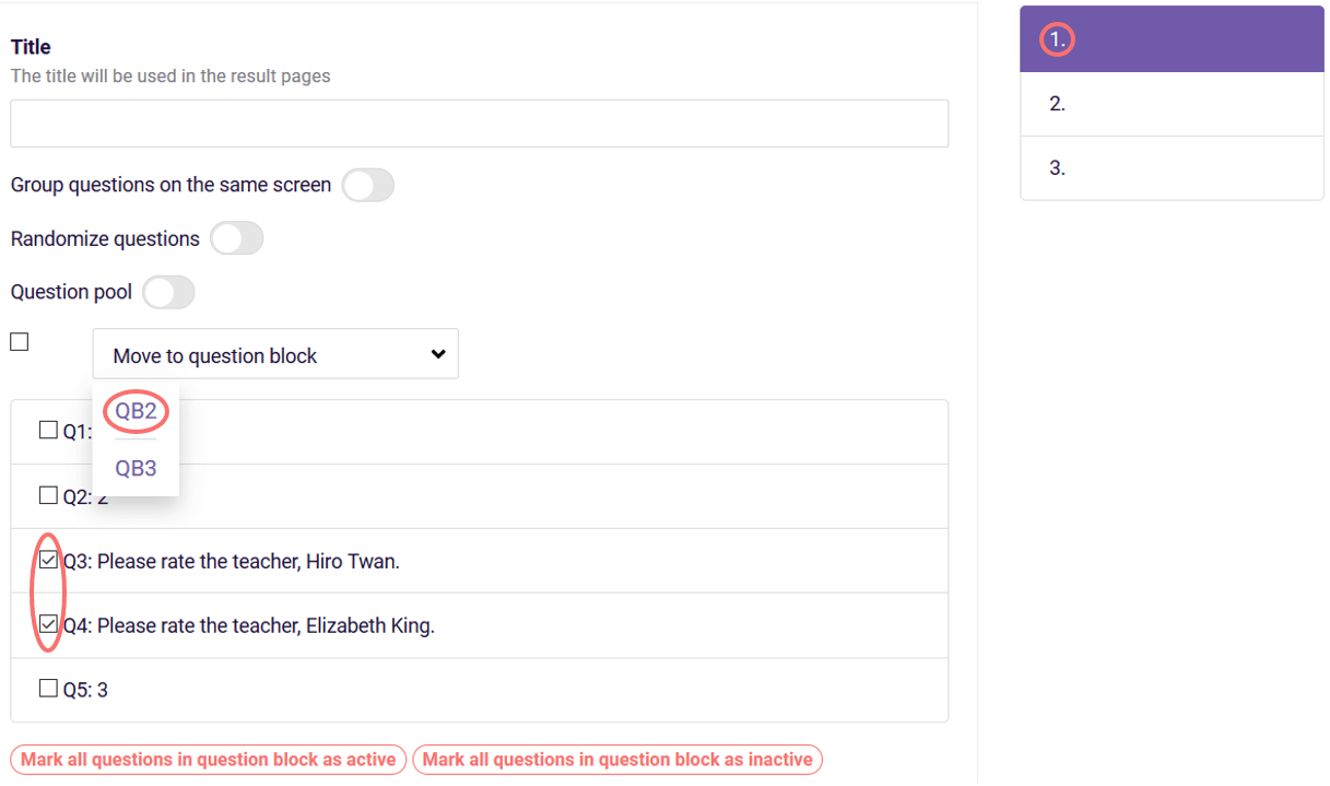 Question grouping & Question blocks : Pointerpro