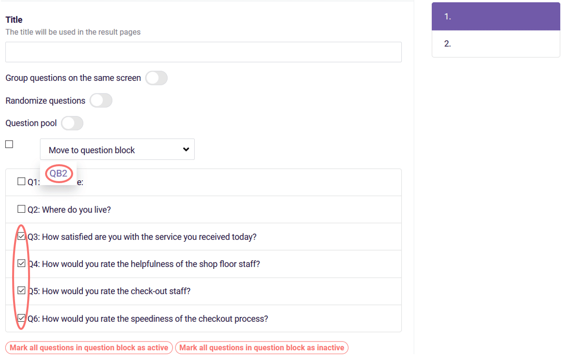 Question pool : Pointerpro