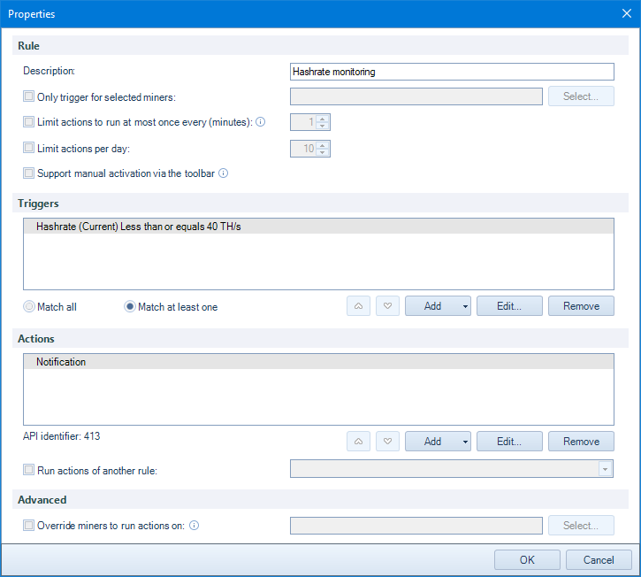 Rules - Detect mining issues and automate tasks : Awesome Miner