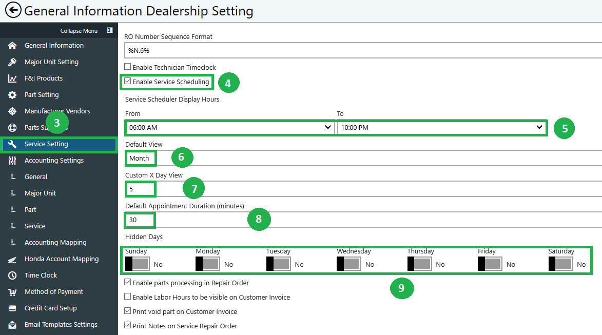 Service Scheduling - How to Setup in your dealership : DX1