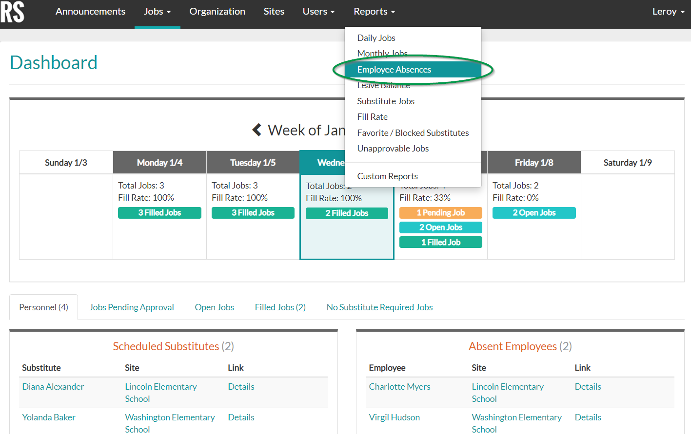 Help - How to view an employee absences report