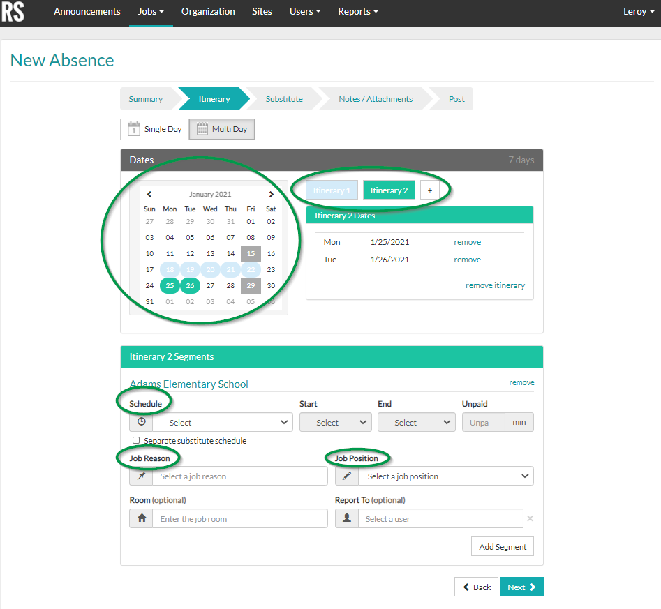 Help - How to post a multi-day job