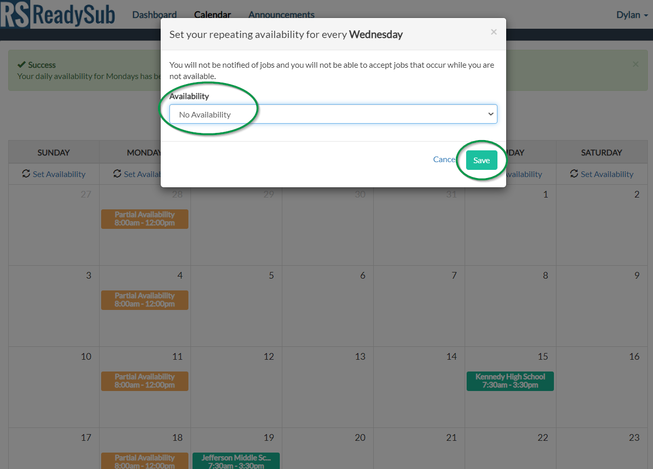 Help - How to edit my weekly availability