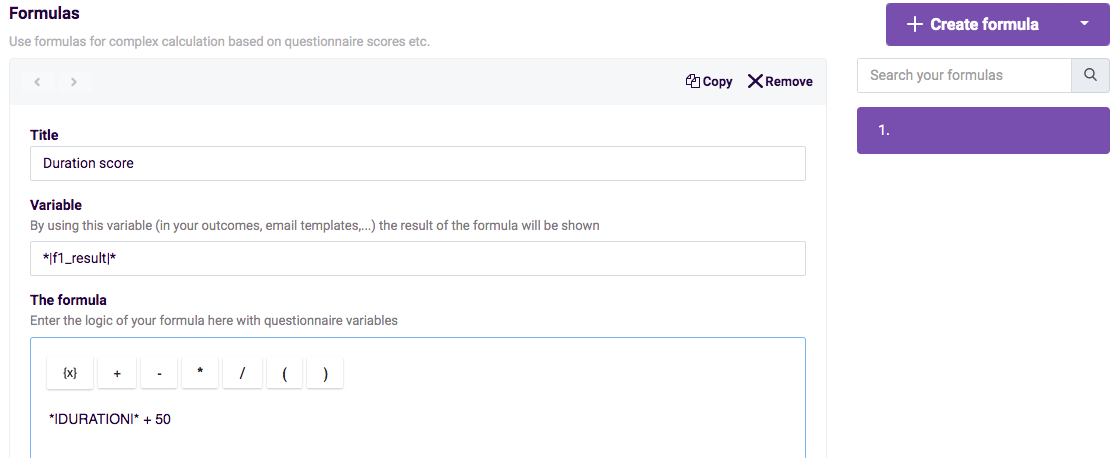 Formulas : Pointerpro