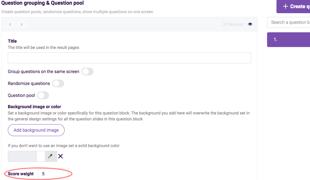 Custom score : Pointerpro