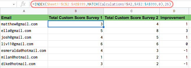 Example of External Fields - Google Spreadsheet : Pointerpro