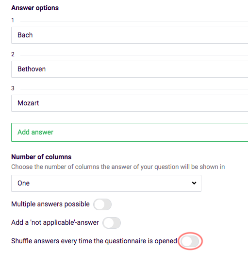 Randomization of questions and answers : Pointerpro