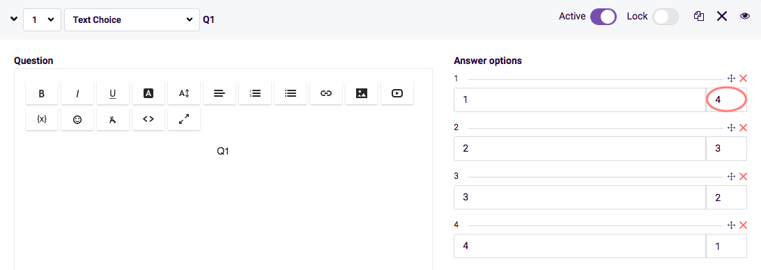 Question Block Custom Score Table : Pointerpro