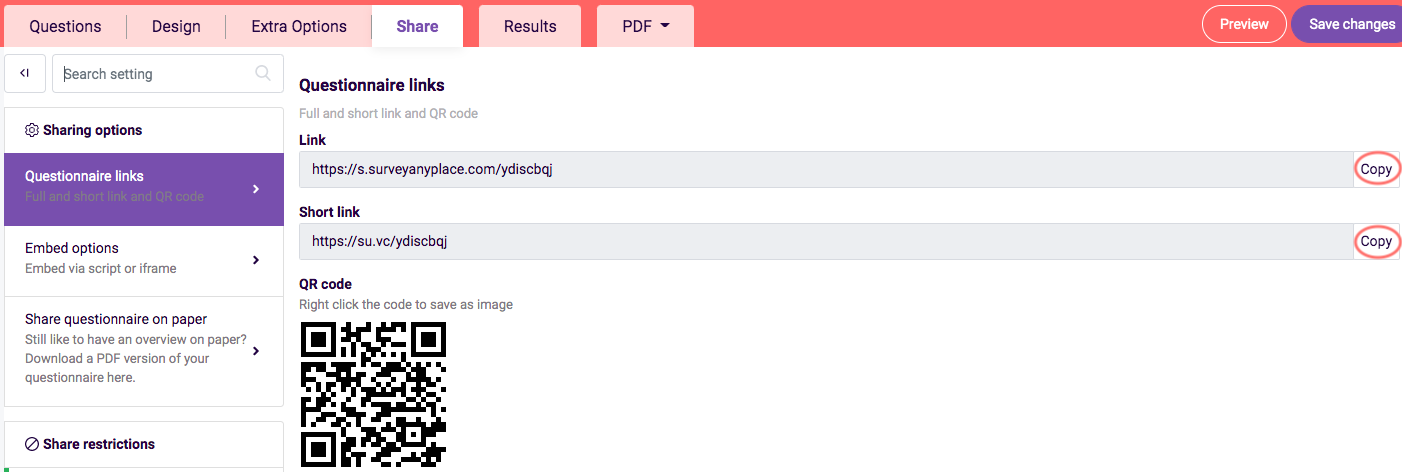 Learn how to share your questionnaire in different ways : Pointerpro
