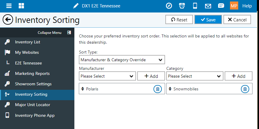 Inventory Sorting : DX1