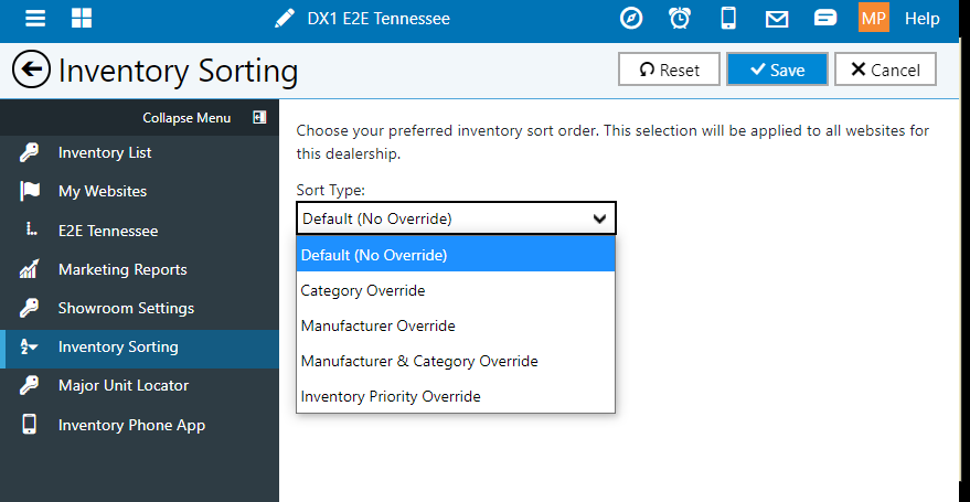 Inventory Sorting : DX1