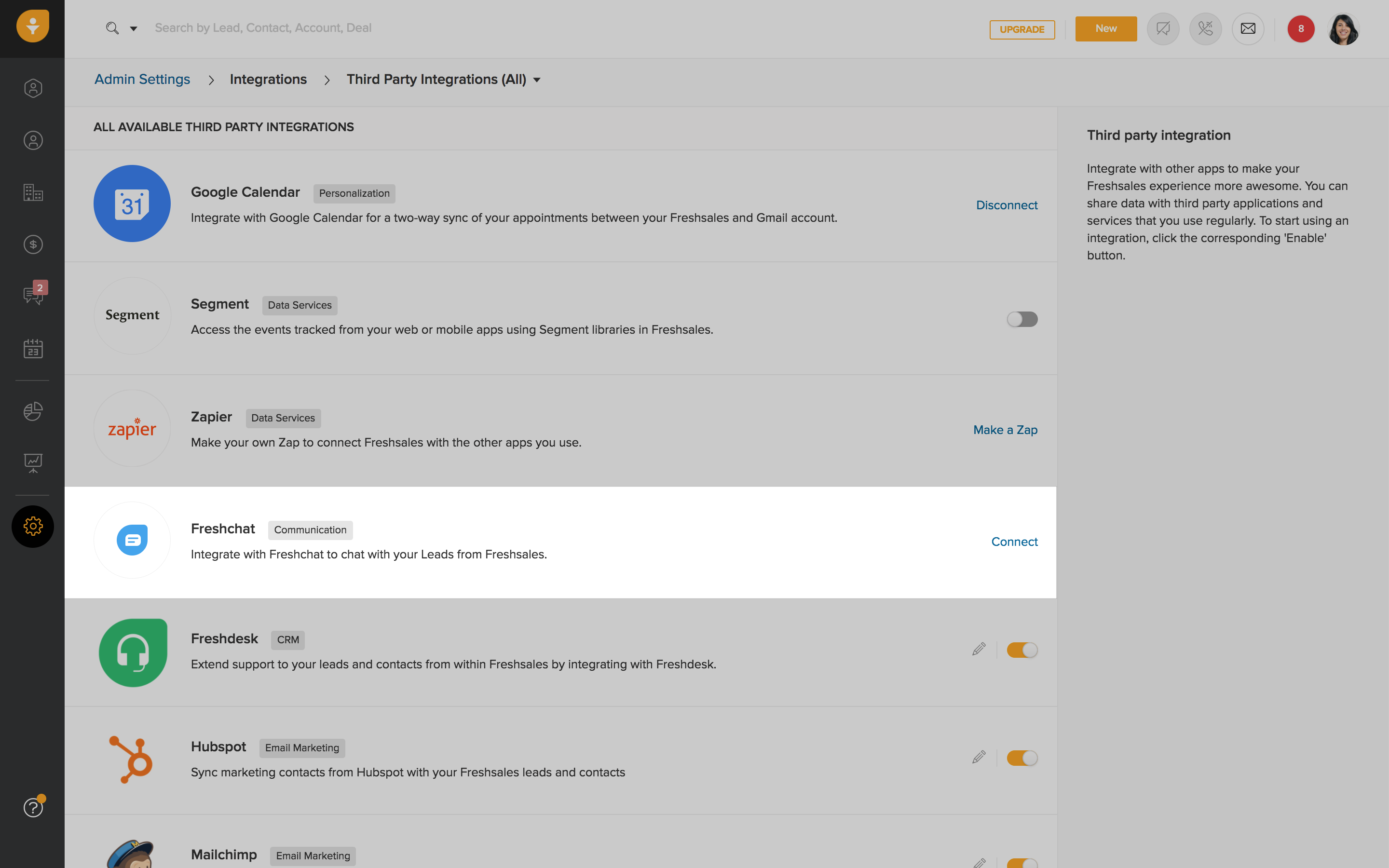 How to configure Freshsales-Freshchat integration? : Freshsales
