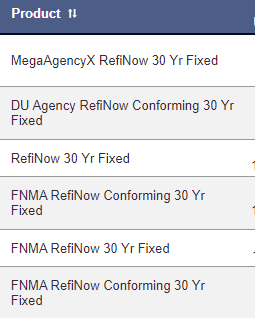 Searching for RefiNow and Refi Possible Products – Optimal Blue