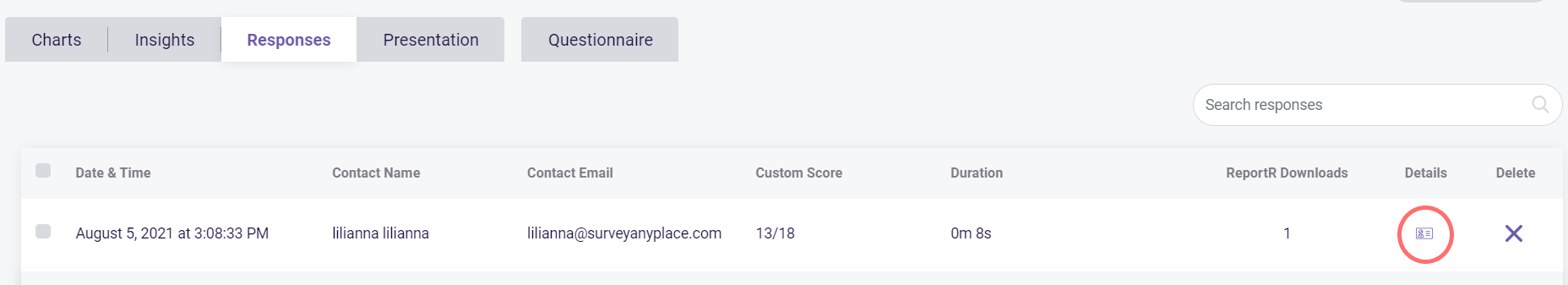 Responses View : Pointerpro