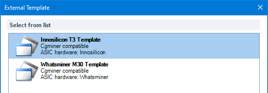 External Templates - Apply External Miner settings quickly : Awesome Miner