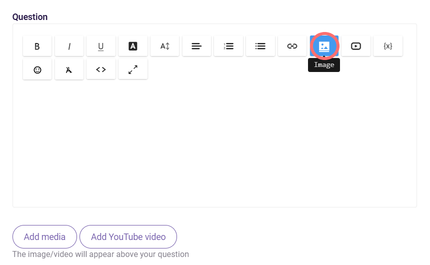 Adding media to your questions : Pointerpro