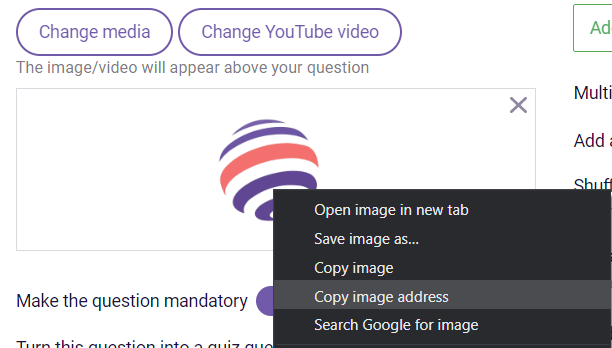 Adding media to your questions : Pointerpro
