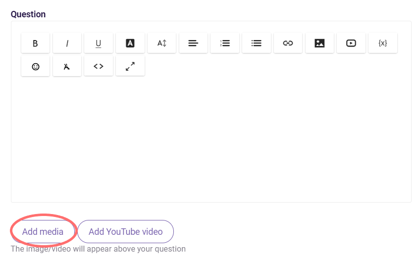 Adding media to your questions : Pointerpro