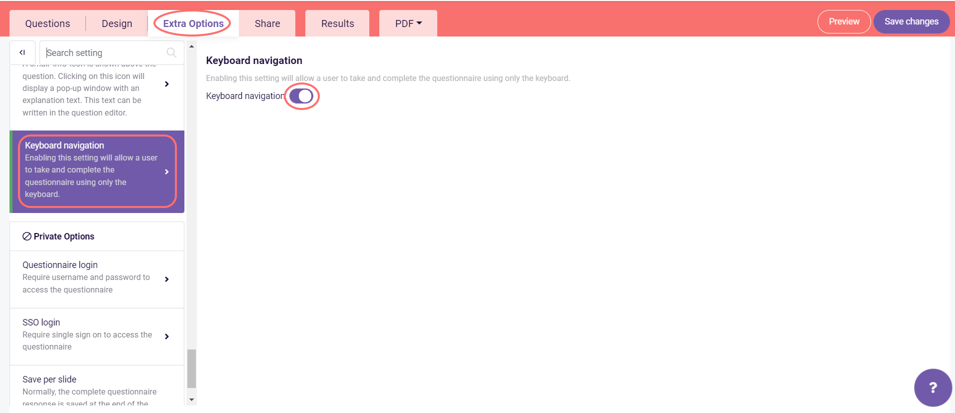 Keyboard navigation : Pointerpro