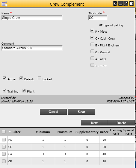 Working with crew complements : N-Ops & Crew