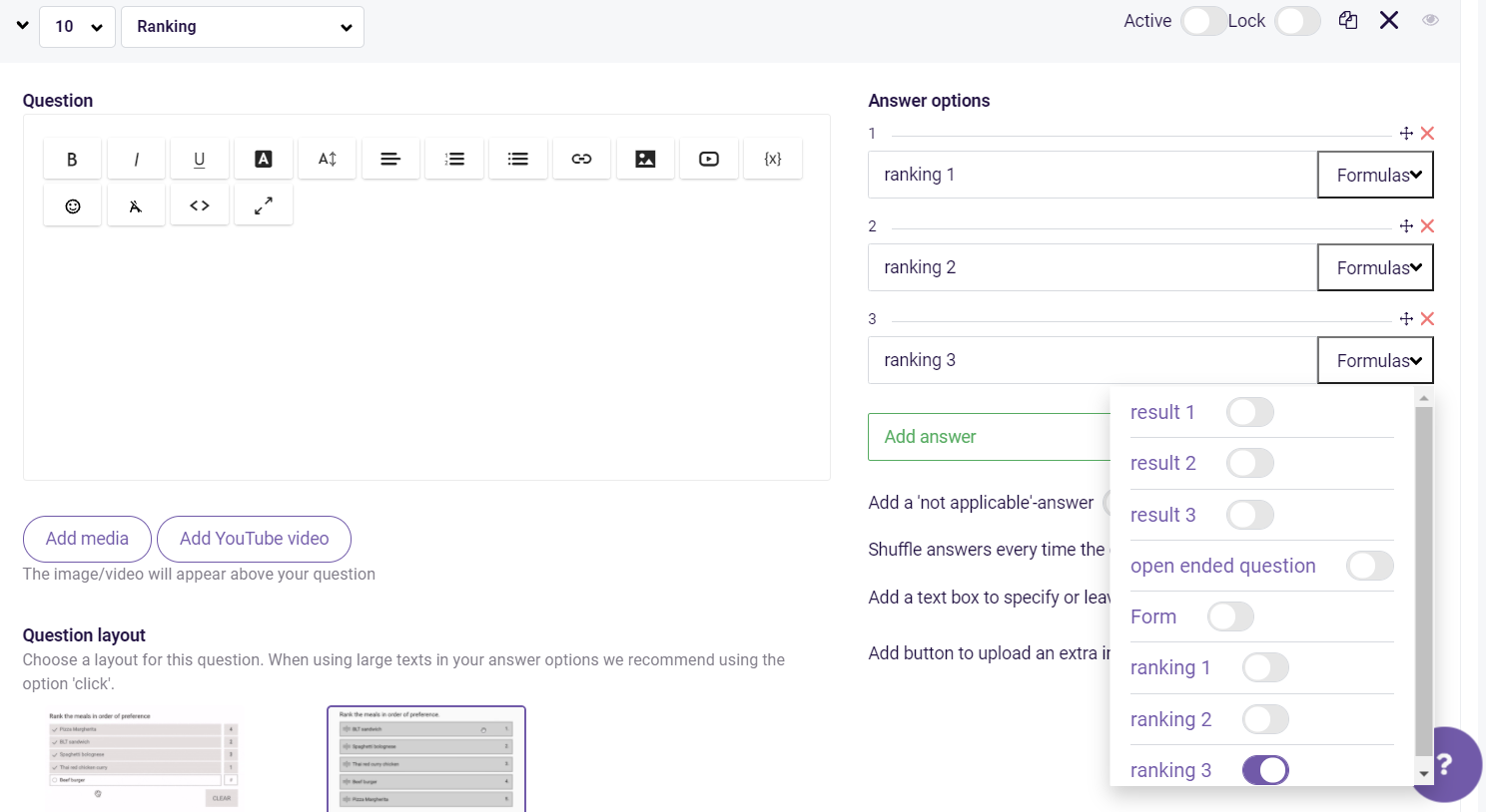 Question types that support custom scoring : Pointerpro