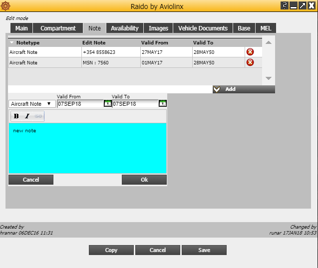 Aircraft : N-Ops & Crew