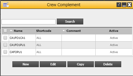 Crew Complement : N-Ops & Crew