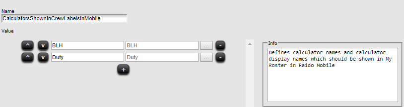Setup Parameters : N-Ops & Crew