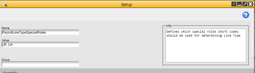 Setup Parameters : N-Ops & Crew