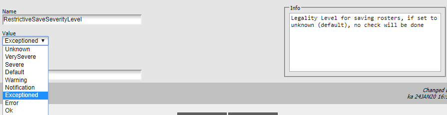 Setup Parameters : N-Ops & Crew