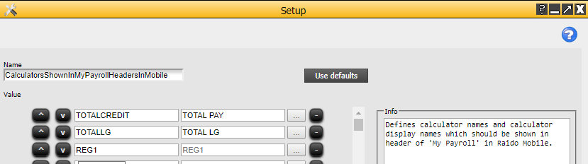 Setup Parameters : N-Ops & Crew