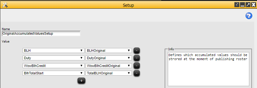 Setup Parameters : N-Ops & Crew
