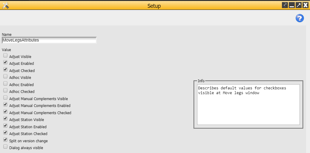 Setup Parameters : N-Ops & Crew