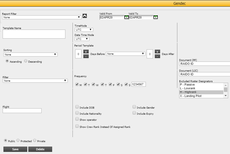 General Declaration : N-Ops & Crew