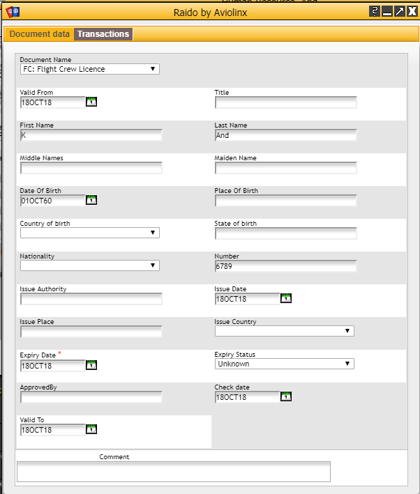 General Declaration : N-Ops & Crew